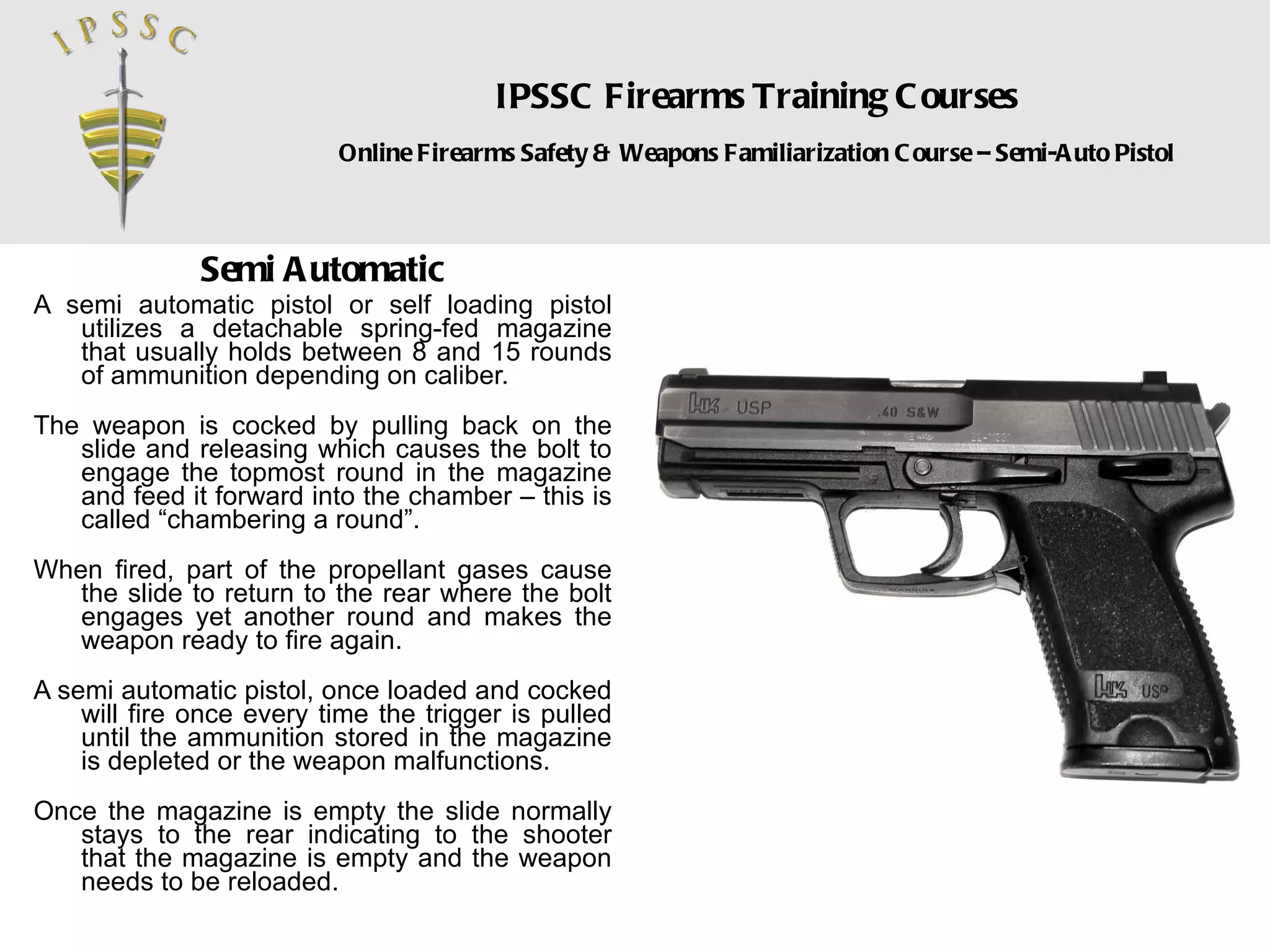 IPSSC Sample Pistol Safety and Familiarization Course | PPT