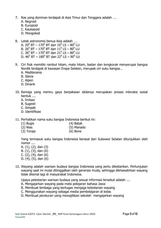 Ips soal us 2020 | PDF