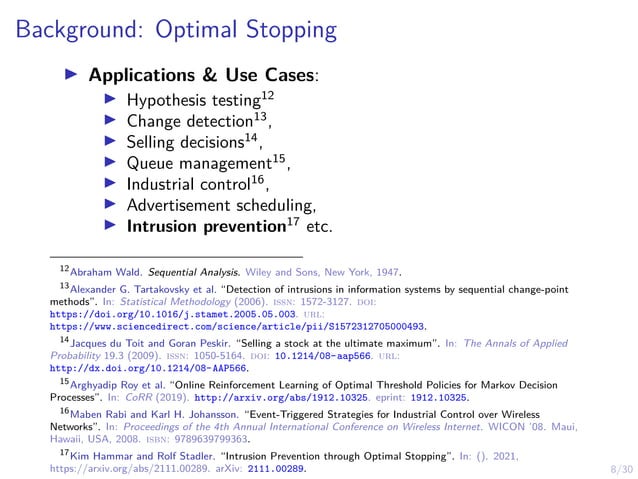 Intrusion Prevention through Optimal Stopping | PPT