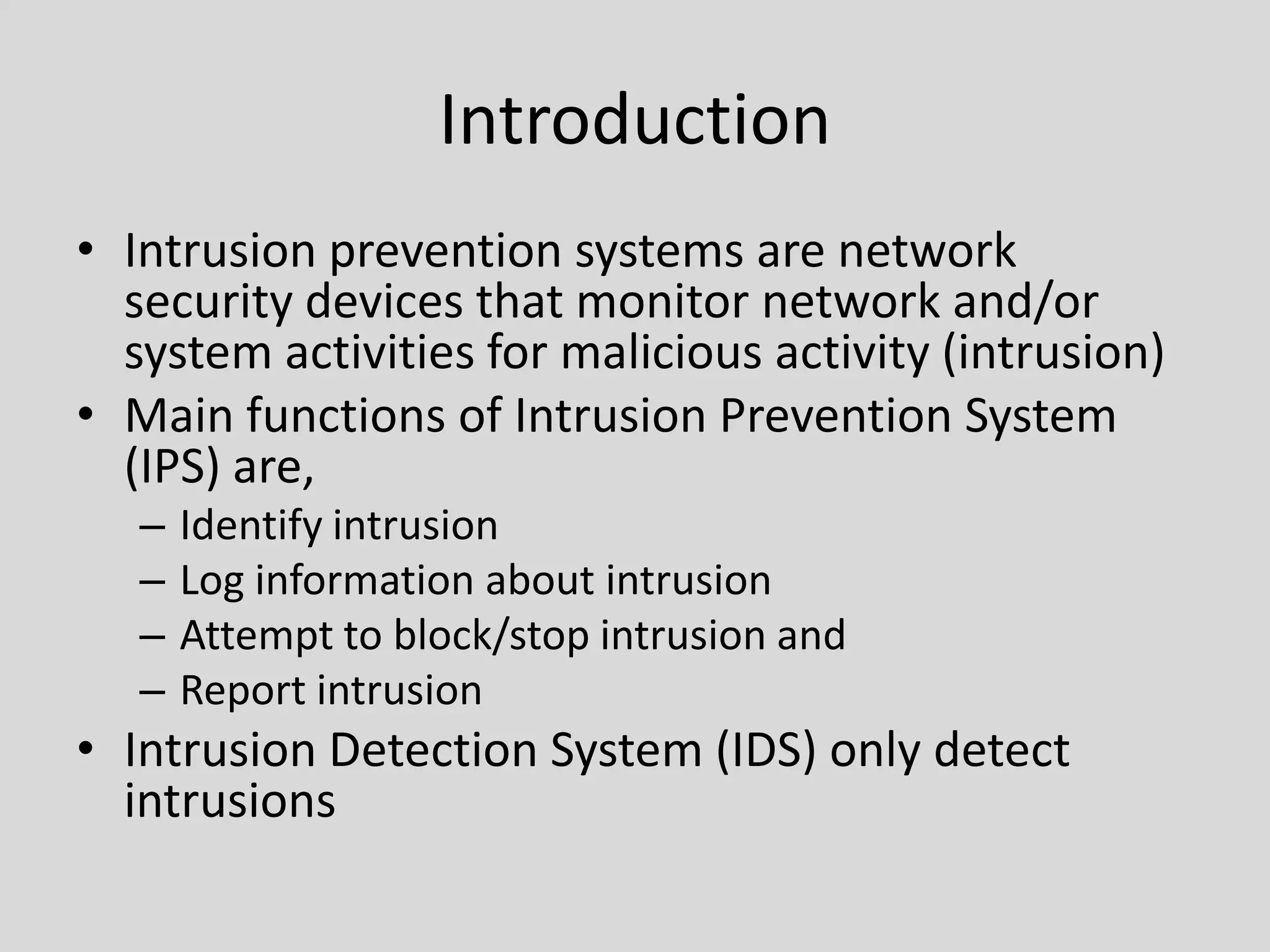Intrusion Prevention System | PPTX