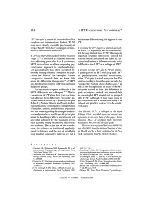 Is IPT time limited psychodynamic psychotherapy? (Markovitz et al, 1998 ...