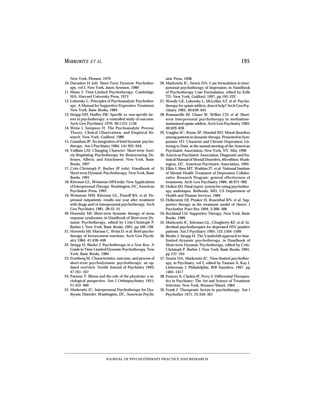 Is IPT time limited psychodynamic psychotherapy? (Markovitz et al, 1998 ...