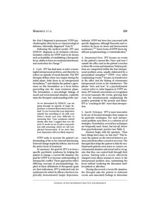 Is IPT time limited psychodynamic psychotherapy? (Markovitz et al, 1998 ...