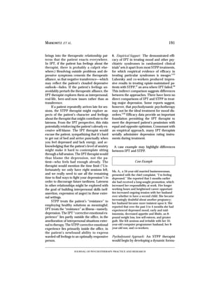 Is IPT time limited psychodynamic psychotherapy? (Markovitz et al, 1998 ...