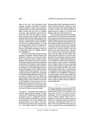 Is IPT time limited psychodynamic psychotherapy? (Markovitz et al, 1998 ...
