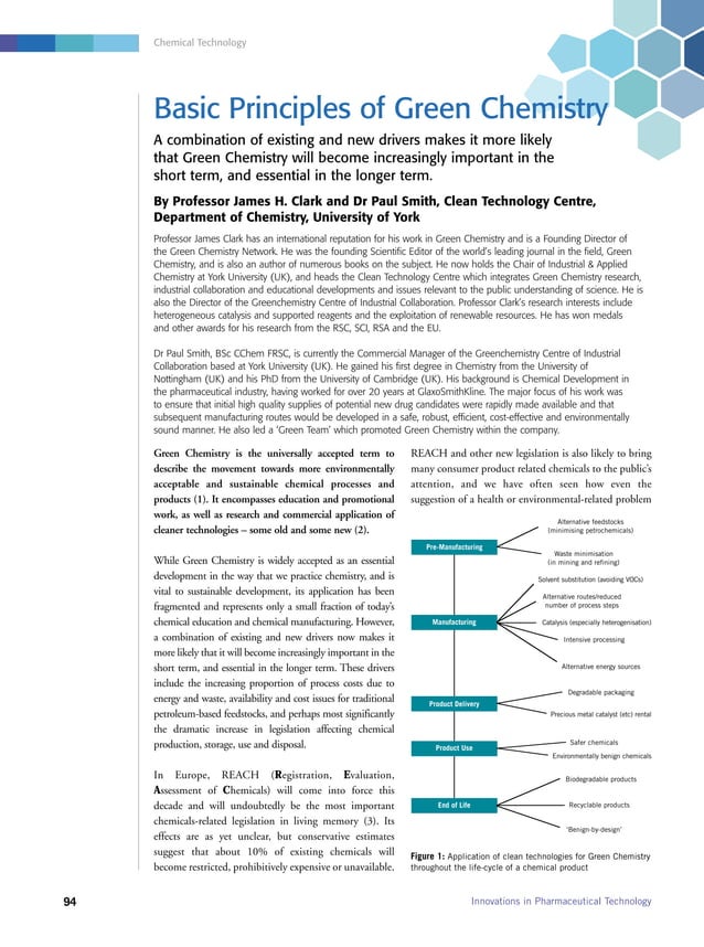 Basic Principles of Green Chemistry | PDF