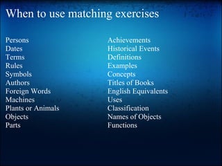 Ip T 652 Matching Exercise | PPT