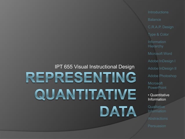 Ipt655 Wk10 Representing Quantitative Data | PPT
