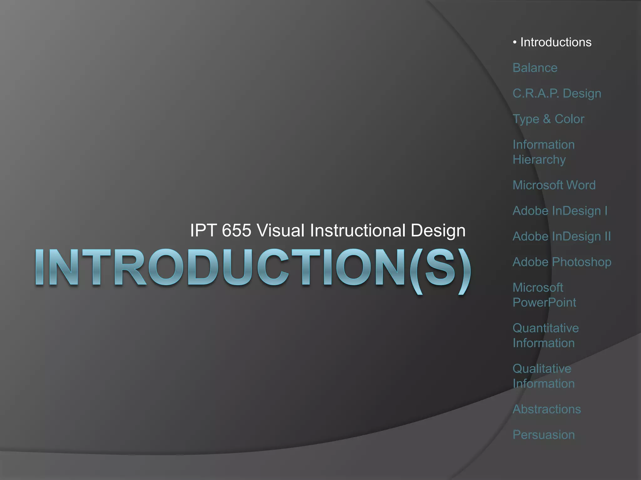 Ipt655 Wk1 Introduction | PPTX