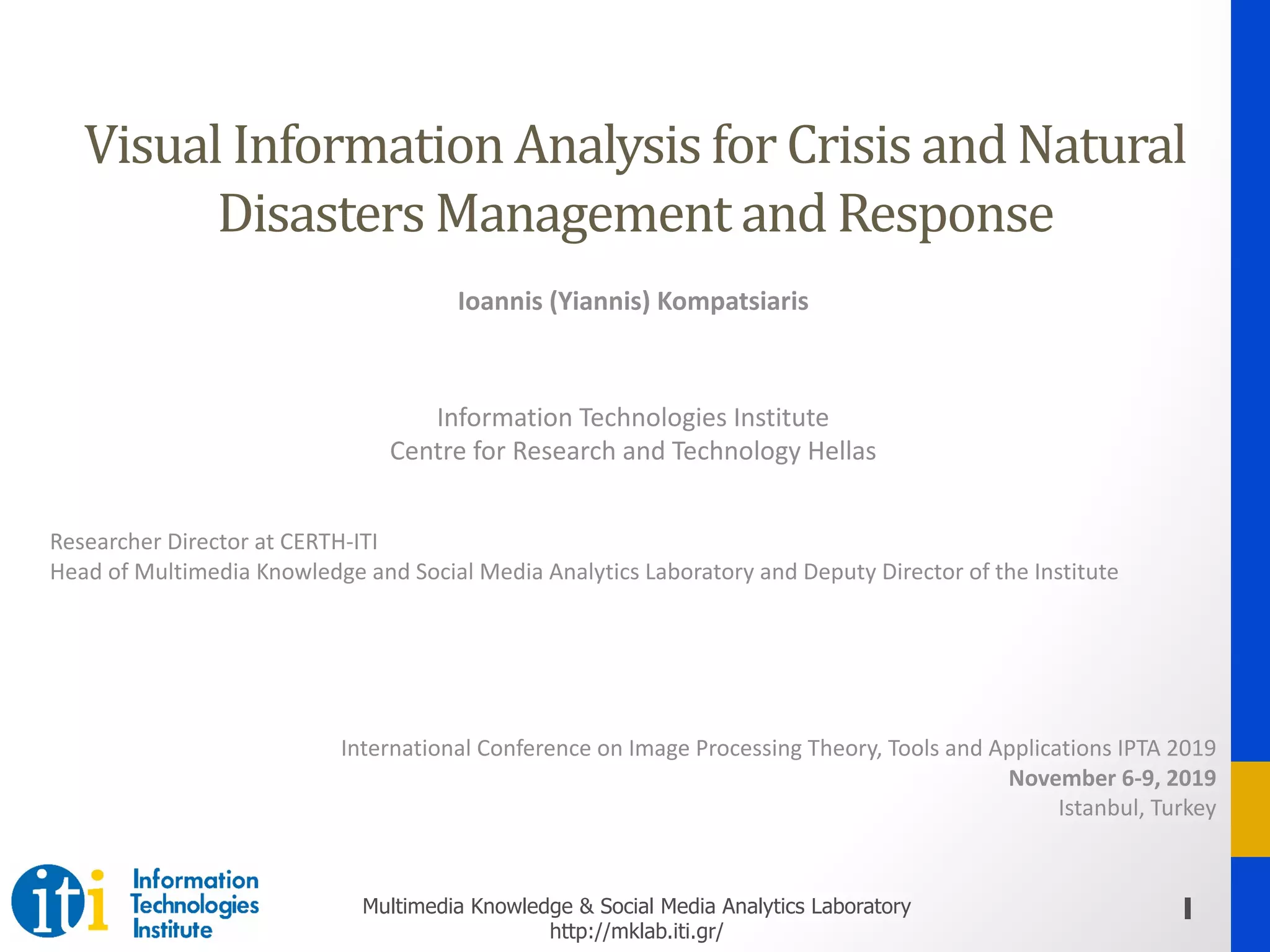 Visual Information Analysis for Crisis and Natural Disasters Management ...