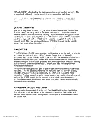 iptable casestudy by sans.pdf | Computer Networking | Computing