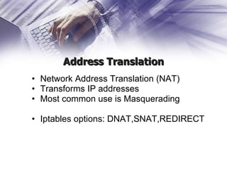IP tables | PPT | Computer Networking | Computing
