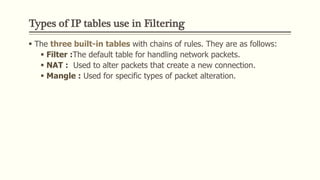 IP Tables And Filtering | PPTX