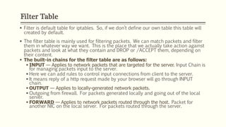 IP Tables And Filtering | PPTX