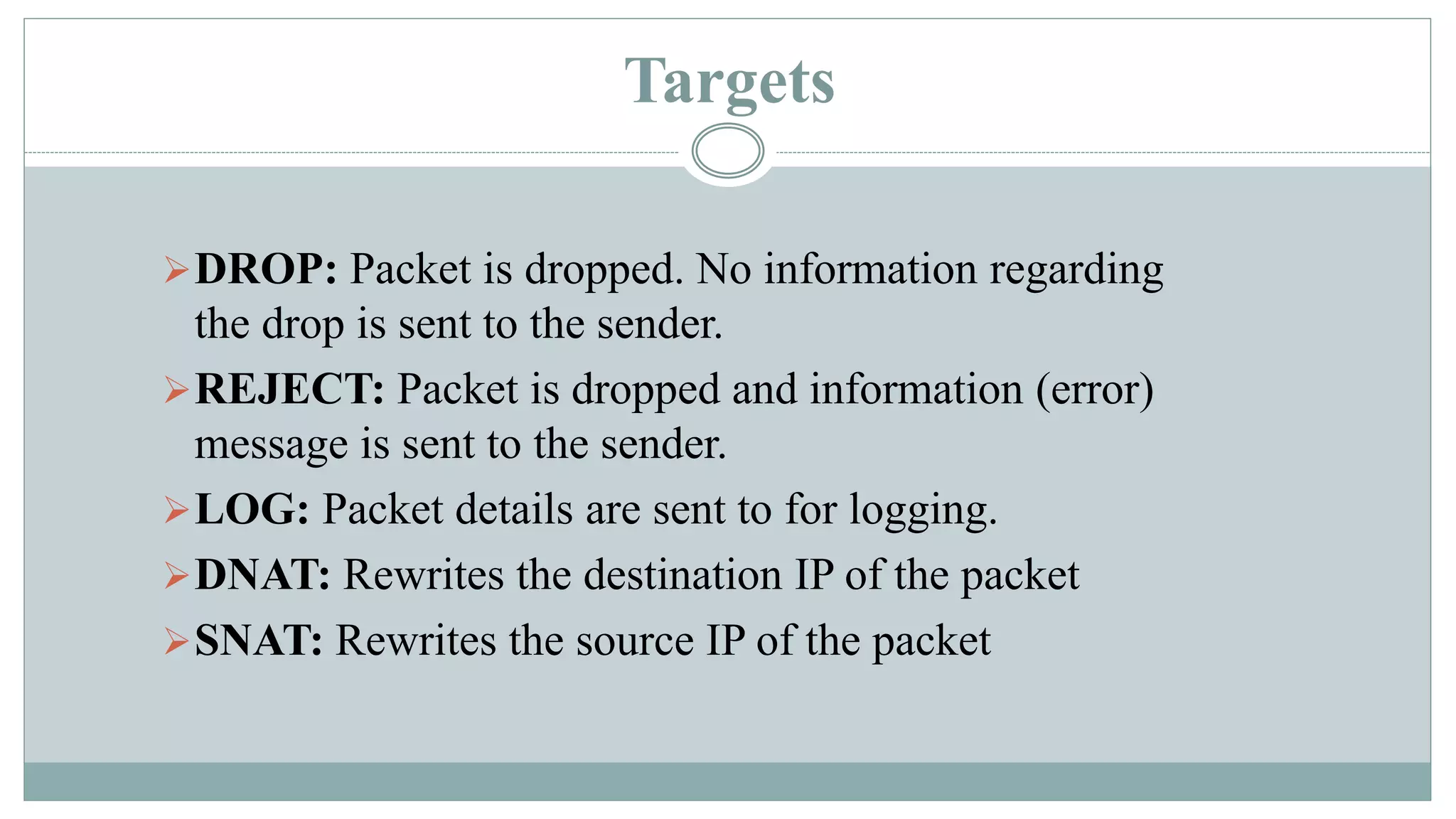 Iptables the Linux Firewall | PPTX