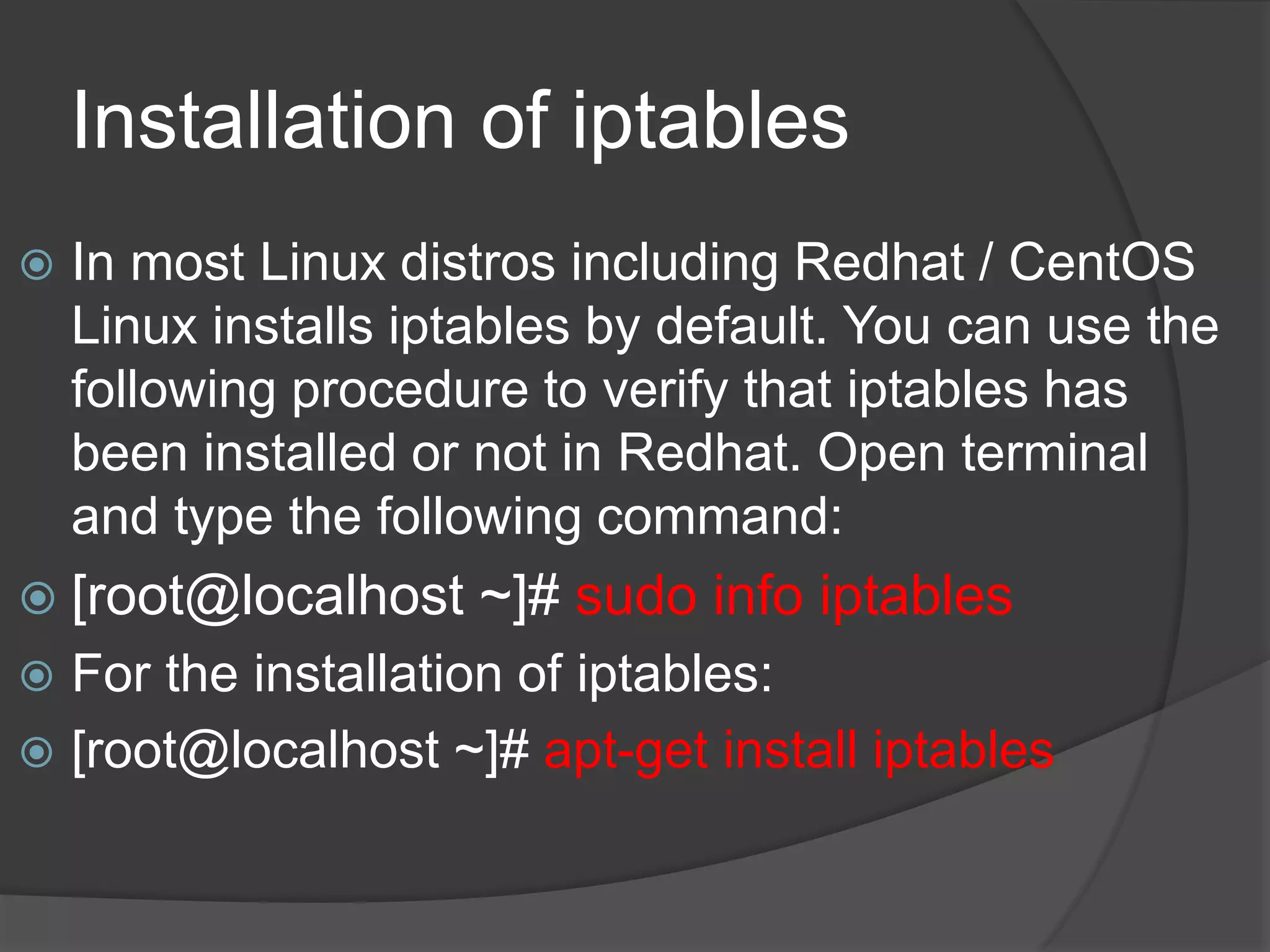 introduction of iptables in linux | PPT