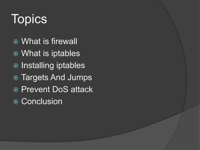 Introduction Of Iptables In Linux Ppt