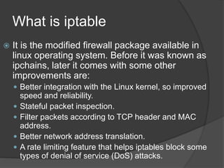 introduction of iptables in linux | PPT