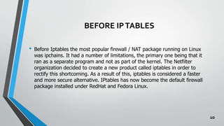 IP Tables Ip chains and filetring in system and network administartion | PPT