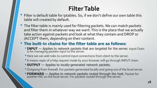 IP Tables Ip chains and filetring in system and network administartion | PPT