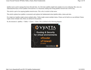 Iptables fundamentals | PDF