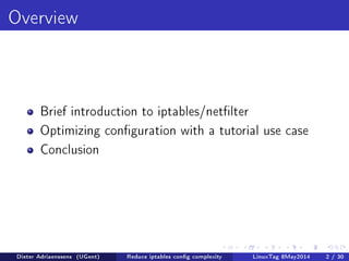 Reducing iptables configuration complexity using chains | PPT
