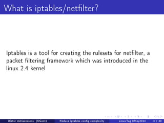 Reducing iptables configuration complexity using chains | PPT