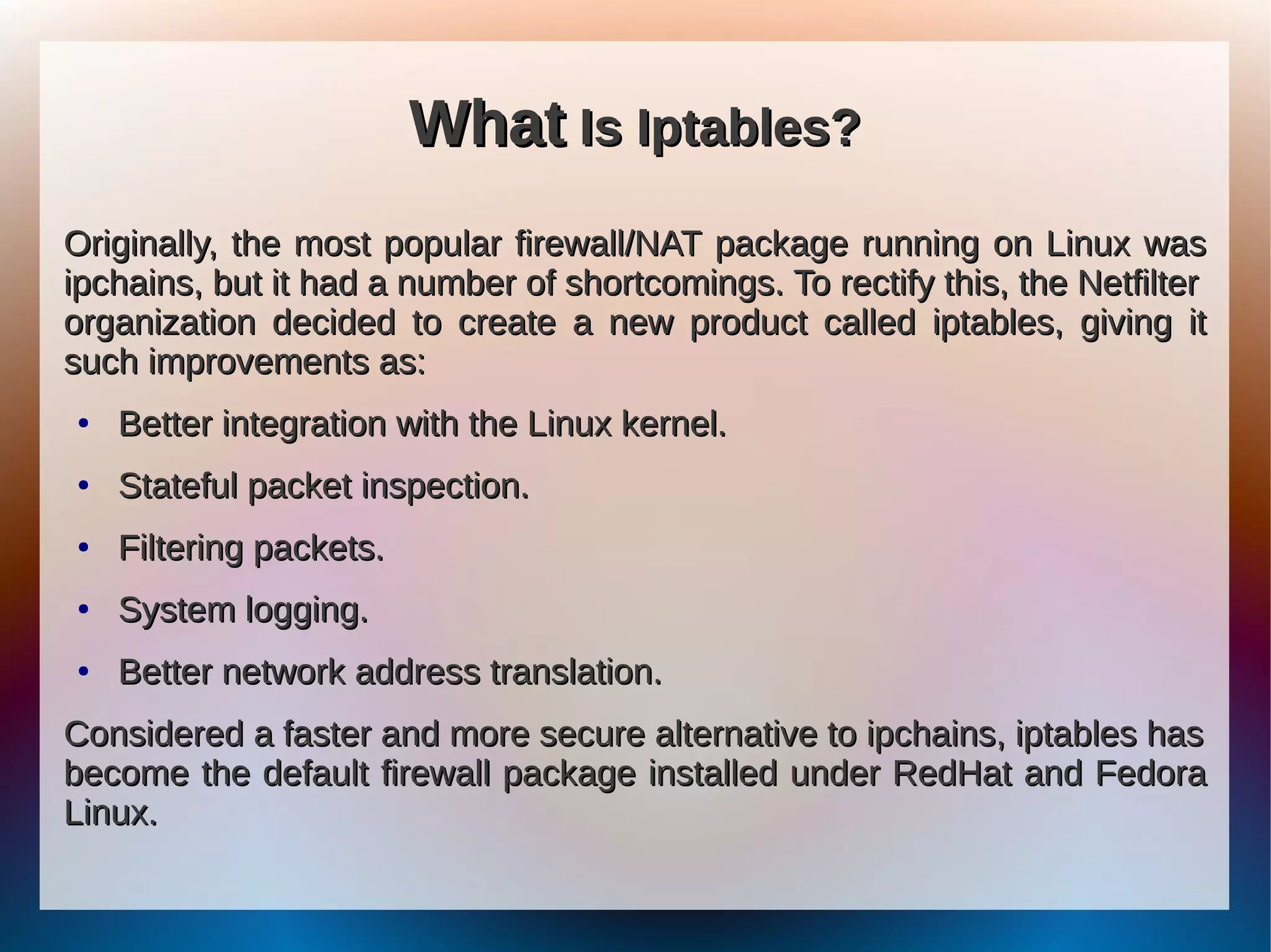 Iptables presentation | PDF