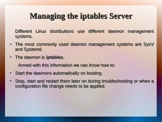 Iptables presentation | PDF | Operating Systems | Computer Software and Applications