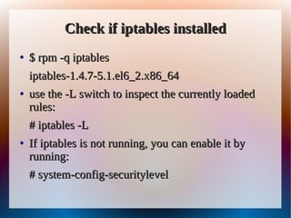 Iptables presentation | PDF | Operating Systems | Computer Software and Applications