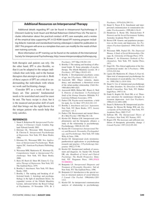 Interpersonal Psychotherapy. A Guide To The Basics. (Stuart, 2006 ...