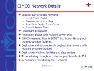 CIMCO IP Talk Hosted Phone Service | PPT | Web Conferencing | Computer Software and Applications