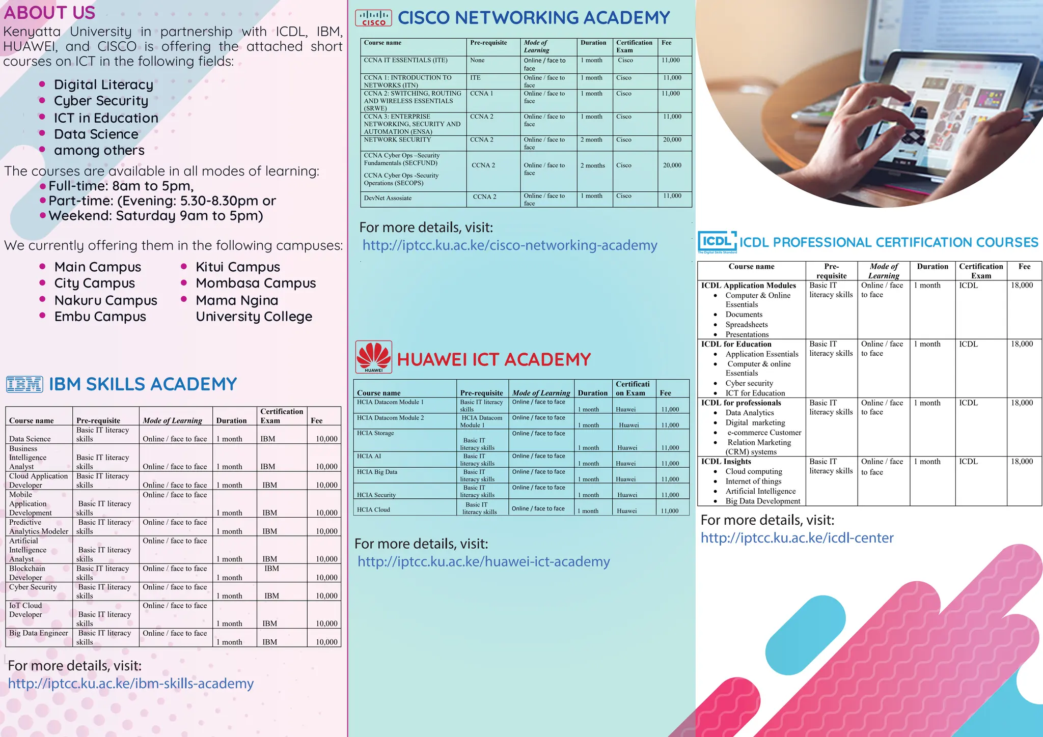 IPTCC BROCHURE COURSES WE OFFER AT OUR SCHOOL KCA UNIVERSITY | PDF