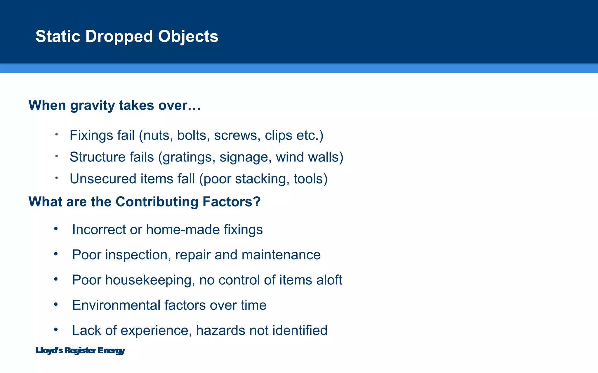 Dropped Objects (DROPS) Prevention | PPT