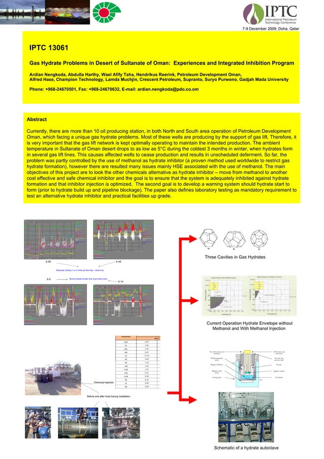 SPE IPTC Poster Gas Hydrate | PPT