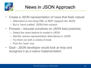 IPTC Approach to News in JSON | PPT