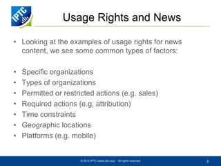 Rights Expression Languages and IPTC | PPTX | Internet | Computing