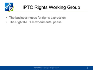 IPTC Rights Expression Language Spring 2012 | PPT