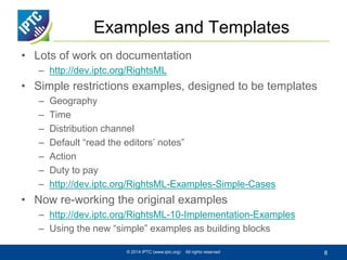 IPTC Rights Expression Working Group Spring 2014 | PPTX