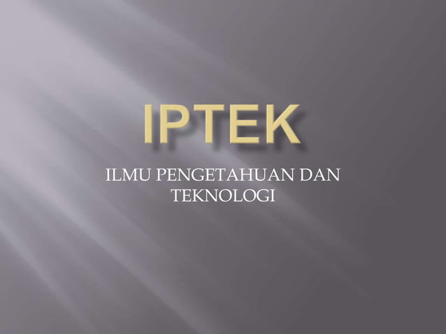 Iptek dan kemiskinan | PPTX