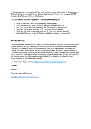 Ip telephony market | PDF