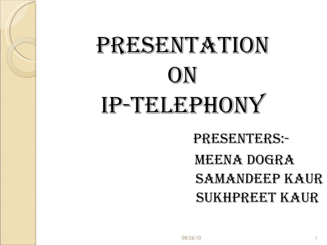 Iptelephony ppt | PPT | Computer Networking | Computing