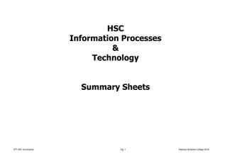 IPT HSC Summary | PDF | Databases | Computer Software and Applications