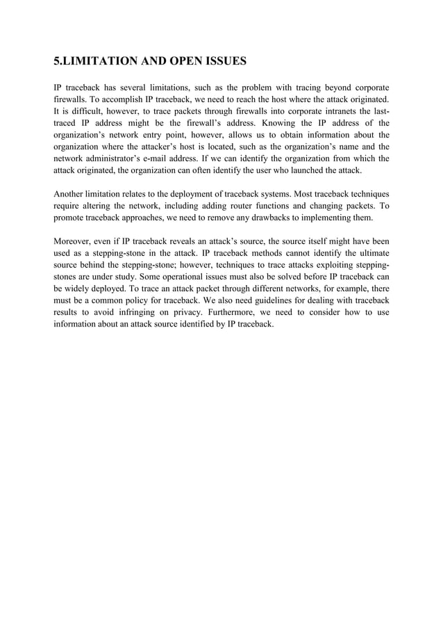 Ip Traceback Seminar Full Report Docx Computer Networking Computing