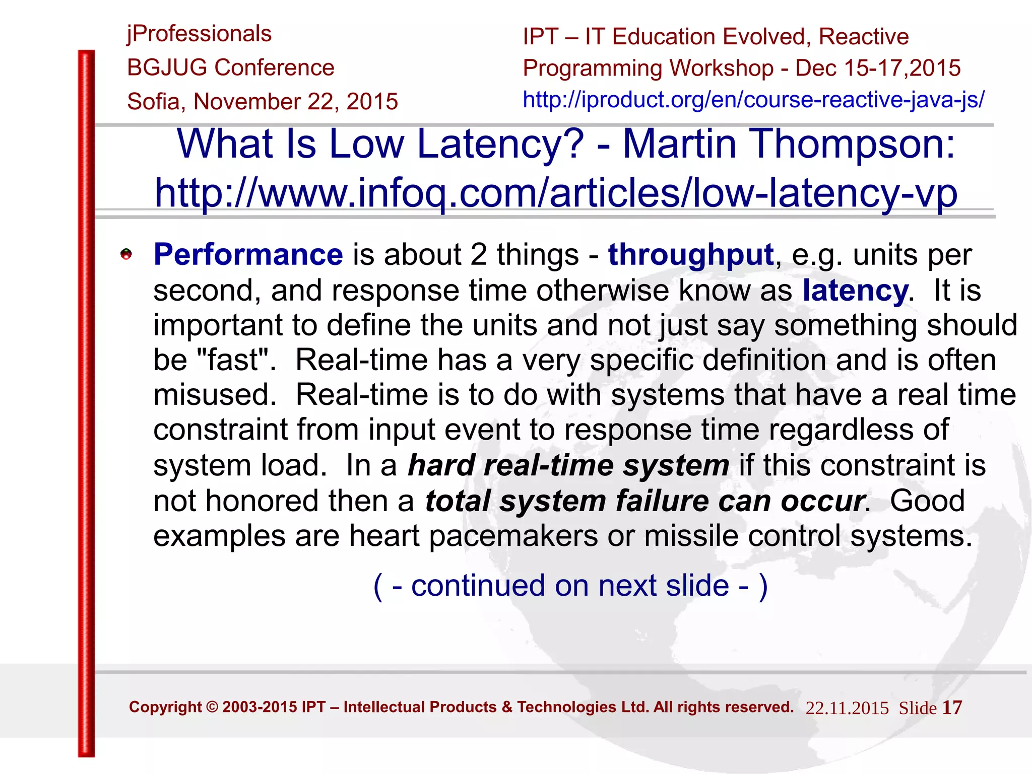 Ipt High Performance Reactive Programming With Java 8 And Javascript Ppt