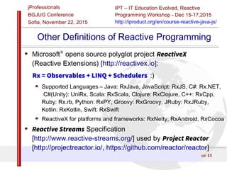 IPT High Performance Reactive Programming with JAVA 8 and JavaScript | PDF