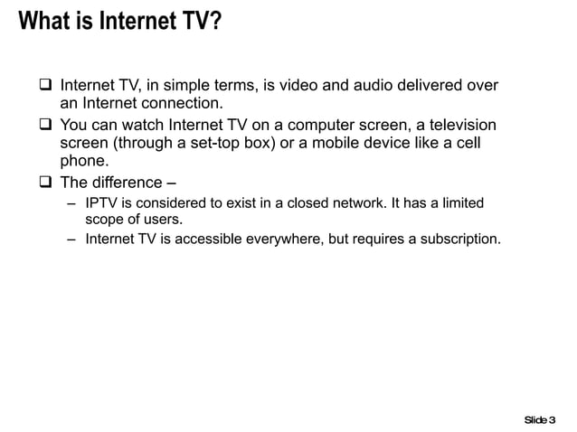Basics of IPTV | PPT