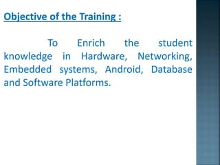 INPLANT TRAINING at HCL Velachery | PPTX
