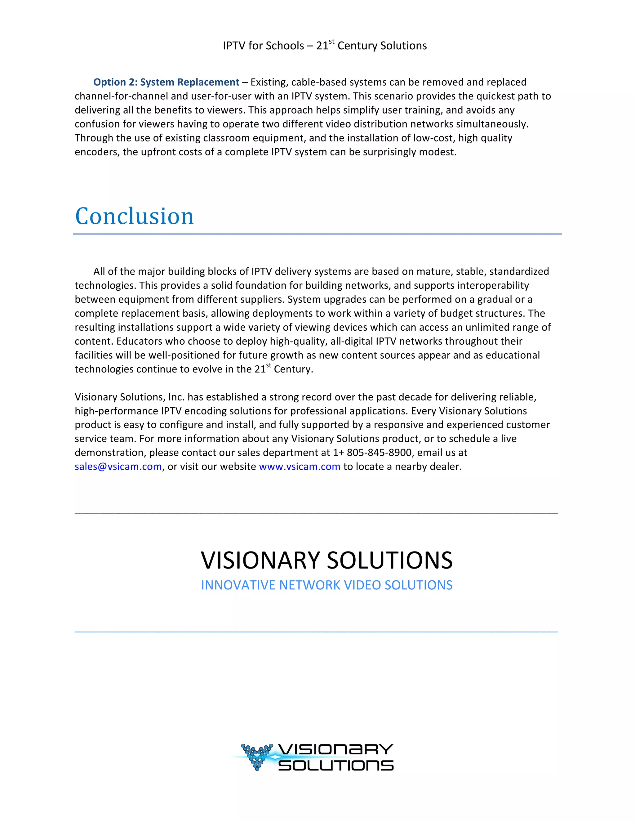 IPTV for Schools - 21st Century Solutions | PDF