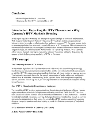 THE BEST IPTV in GERMANY for 2024: IPTVreel | DOCX